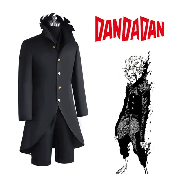 Dandadan Ken Takakura Okarun Cosplay – Black Uniform with Wig & Glasse ...